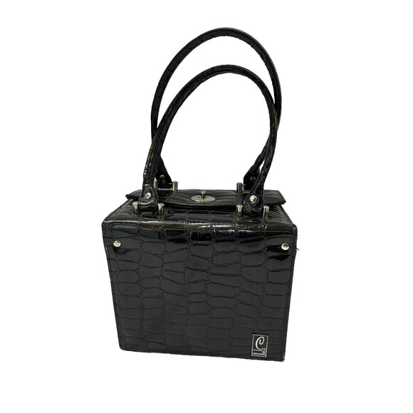 Caboodles | Bags | Caboodles Black Faux Croc Vanity Bag 8x7x6 Mirror ...